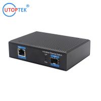 China UT11G-SFP 10/100/1000M 1SFP+1RJ45 unmanaged industrial media converter DIN Rail sfp switch converter for sale