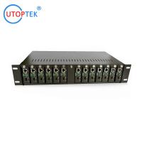 China Media converter RACK Chassis Mount 14/16slots 19in 2U dual AC power for CCTV Network using for sale