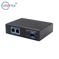 China Unmanaged industrial 2x10/100/1000Base-T POE+ 30W to 1x1000M-Fx SFP DIN Rail sfp switch converter for sale