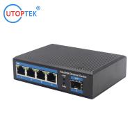 China industrial Unmanaged 4x10/100/1000Base-T to 1x1000M-Fx SFP DIN Rail DC12-52V power ethernet switch for sale