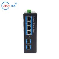 China industrial Unmanaged 4x10/100/1000Base-T to 2x1000M-Fx Ethernet switch DIN Rail DC12-52V -40~85degree for sale