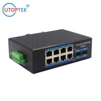 China 8port 10/100/1000Base-T to 2x1000M-Fx industrial Unmanaged SFP Ethernet switch DIN Rail for sale