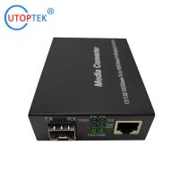 China 10/100/1000Mbps RJ45 to SFP media converter with DC5V power supply for sale