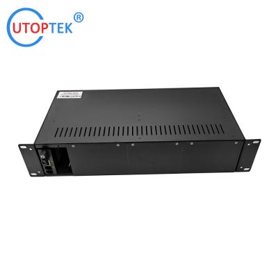China 14slots Media converter RACK Chassis Mount 19inch 2U dual AC power for CCTV Network using for sale