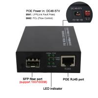 China 10/100/1000M SFP to RJ45 POE 30W media converter with DC52V power for CCTV poe IP Camera using for sale