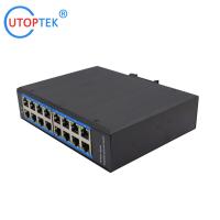 China Industrial 16x10/100/1000Mbps RJ45 ports network switch DIN Rail  IP40 4KV -40 ~+85 ℃ power input support: DC10~52V for sale