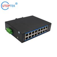 China Industrial 16x10/100/1000Mbps RJ45 ports network switch DIN Rail  IP40 4KV -40 ~+85 ℃ power input support: DC10~52V for sale