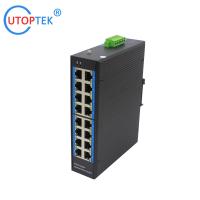 China Industrial 16x10/100/1000Mbps RJ45 ports network switch DIN Rail  IP40 4KV -40 ~+85 ℃ power input support: DC10~52V for sale