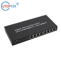 China 10/100/1000Mbps 8port RJ45+1port SFP/SC fiber ethernet media converter switch normal switch for sale