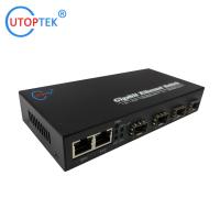 China 10/100/1000Mbps 3port RJ45+4port SFP/SC fiber ethernet media converter switch normal switch for sale