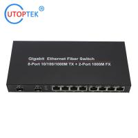 China 10/100/1000Mbps 8port RJ45+2port SFP/SC fiber ethernet media converter switch normal switch for sale