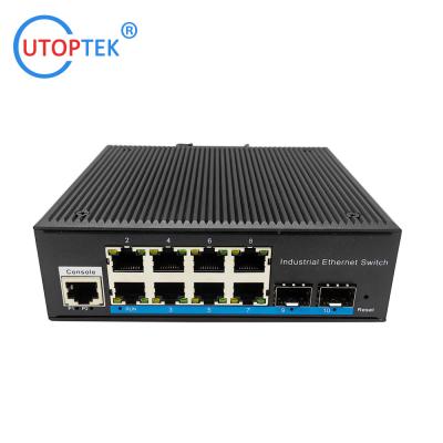 China UT28GM-SFP L2 Managed Industrial 2x1000M SFP port+ 8x10/100/1000M RJ45+1xConsole port -40 ~+85 ℃ Ethernet Switch for sale
