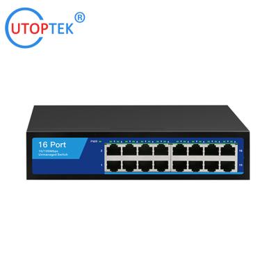 China China Factory price 10/100Mbps 16port RJ45 Network Ethernet Hub Switch for CCTV Network Using for sale