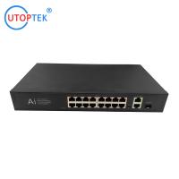 China Unmanaged 16xFE POE+2xGE RJ45+1xGE SFP Port Extend distance 10M/250m POE Ethernet Switch support 1U RACK Install for sale