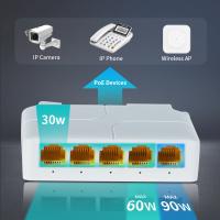 China DIN Rail POE Repeater Extender 1In 4Out Hi Power 90W to 4port 30W DC48V IEEE802.3AF/AT/BT for extend distance CCTV IP Network for sale