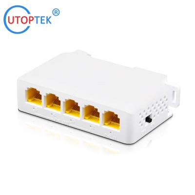 China DIN Rail POE Repeater Extender 1In 4Out Hi Power 90W to 4port 30W DC48V IEEE802.3AF/AT/BT for extend distance CCTV IP Network for sale