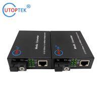 China 10/100/1000Mbps SM Bidi 20km 1310/1490nm Fast Ethernet Fiber media converter for CCTV Network using for sale