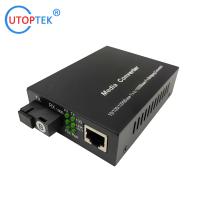 China 10/100/1000Mbps SM Bidi 20km 1310/1490nm Fast Ethernet Fiber media converter for CCTV Network using for sale