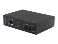 China UT11FP-SC20 unmanaged industrial 1x10/100Base-Tx POE+ 1x100M-Fx SC ethernet switch DIN Rail for sale