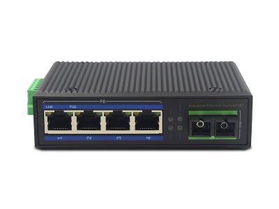 China UT14FP-SC20 unmanaged industrial 4x10/100Base-Tx POE+ 1x100M-Fx SC ethernet switch DIN Rail for sale