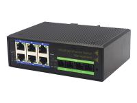 China unmanaged industrial Fiber switch 10/100M 2fiber+6RJ45 ethernet switch for outdoor use for sale