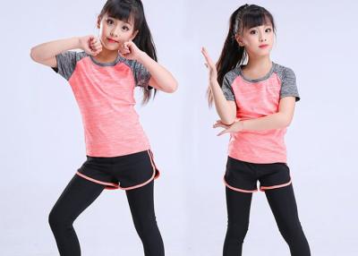 China BSCI Certified Pink Girls Short Sleeve T Shirts 6-12 Years Kids Workout Clothing for sale