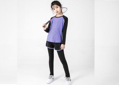 China Customizable Girls Raglan Long Sleeve T Shirts 140-210g Polyester Spandex OEM for sale