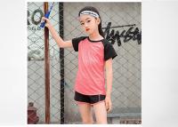 China ODM Kids Flatlock Stitching Sports T Shirts Polyester Spandex 140-210g Custom Size for sale