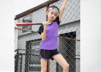 China ODM Kids Flatlock Stitching Sports T Shirts Polyester Spandex 140-210g Custom Size for sale
