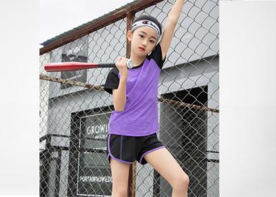 China ODM Kids Flatlock Stitching Sports T Shirts Polyester Spandex 140-210g Custom Size for sale