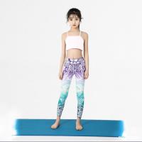 China Custom Sublimation Print Tight Fit Girls Leggings 6-12 Years Polyester Spandex for sale