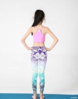 China Custom Sublimation Print Tight Fit Girls Leggings 6-12 Years Polyester Spandex for sale