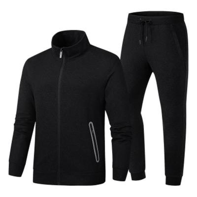 China Men's Cotton Zipper Pocket Track Jacket and Pants Set 140-210g S-2XL for sale