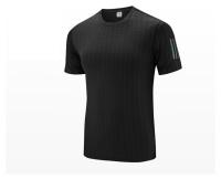 China Laser Perforated 97%Polyester Men'S Athletic Clothing Round Neck Collar Shirt for sale