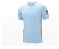 China Laser Perforated 97%Polyester Men'S Athletic Clothing Round Neck Collar Shirt for sale