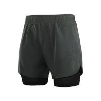 China Quick Dry Wear Resistance Men's Athletic Running Shorts with Lining Black S-3XL for sale