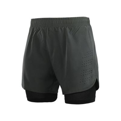China Quick Dry Wear Resistance Men's Athletic Running Shorts with Lining Black S-3XL for sale
