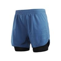 China Quick Dry Wear Resistance Men's Athletic Running Shorts with Lining Black S-3XL for sale