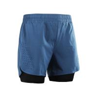 China Quick Dry Wear Resistance Men's Athletic Running Shorts with Lining Black S-3XL for sale