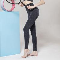 China Jacquard Artwork Seamless Yoga Leggings 260g Women High Waist Gym Tights Black Nylon Spandex for sale