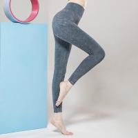 China Jacquard Artwork Seamless Yoga Leggings 260g Women High Waist Gym Tights Black Nylon Spandex for sale