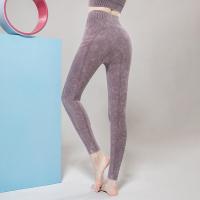 China Jacquard Artwork Seamless Yoga Leggings 260g Women High Waist Gym Tights Black Nylon Spandex for sale