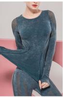 China Seamless Yoga Wear Long Sleeve Sweatshirt 260g Custom Logo OEM for sale