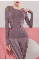 China Seamless Yoga Wear Long Sleeve Sweatshirt 260g Custom Logo OEM for sale