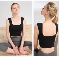 China 220g Womens Yoga Tank Top Flatlock Stitching Exercise Bra For Ladies for sale
