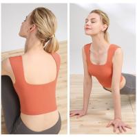 China 220g Womens Yoga Tank Top Flatlock Stitching Exercise Bra For Ladies for sale