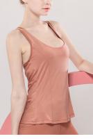 China Sexy Back Deep Neck Flatlock stitching Womens Yoga Tank Top BSCI certified for sale