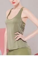 China Sexy Back Deep Neck Flatlock stitching Womens Yoga Tank Top BSCI certified for sale