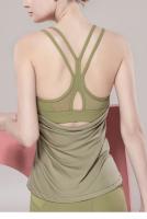 China Sexy Back Deep Neck Flatlock stitching Womens Yoga Tank Top BSCI certified for sale