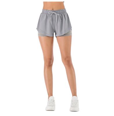 China Richee Laser Cut Women 2 in 1 Athletic Shorts Running Trousers Polyester 100D XS-5XL for sale